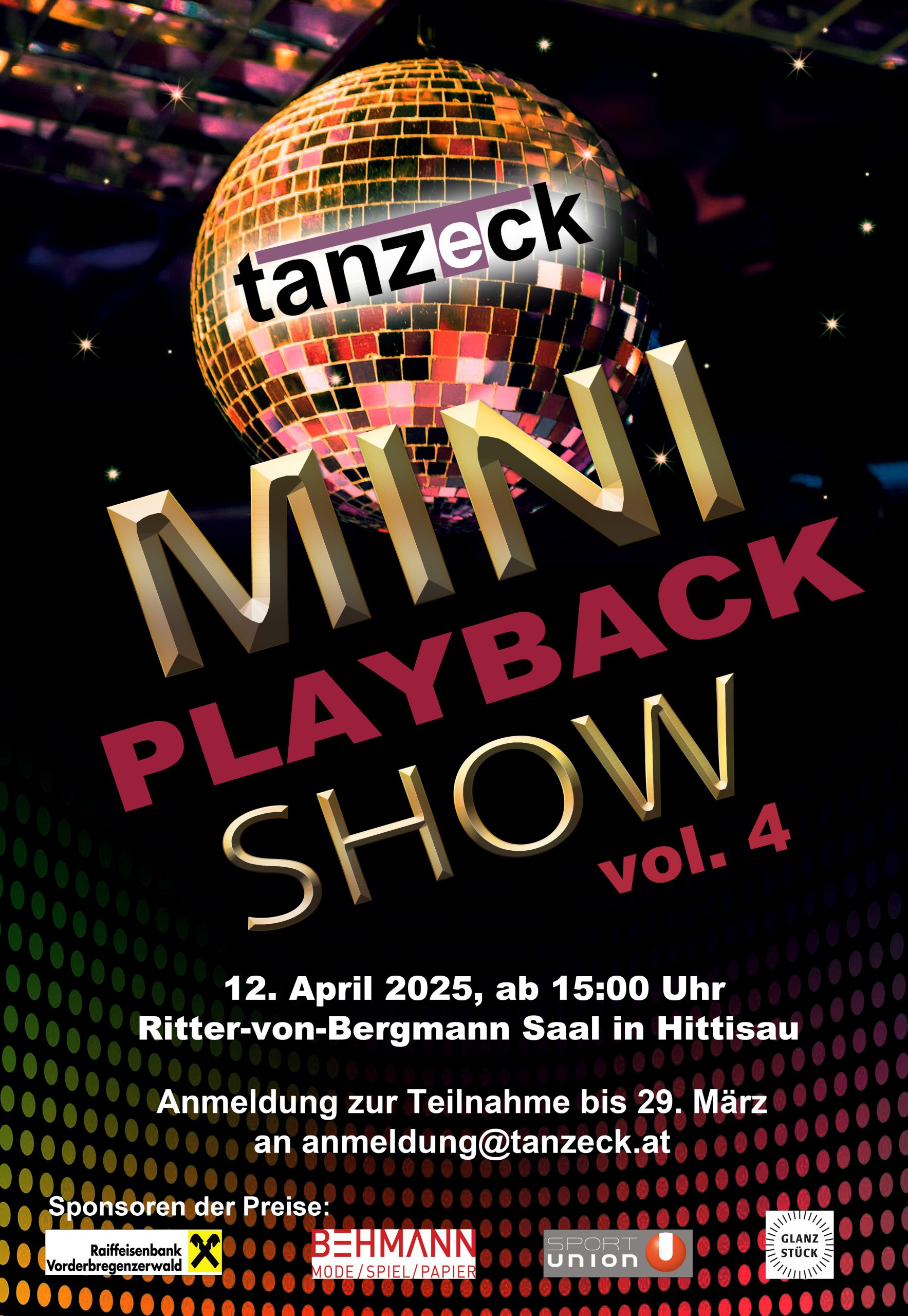 tanzeck – Mini Playback Show Vol. 4 – SA. 12.04 | Egg NEWS